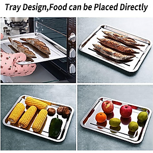 Ponliumer Stainless Steel Baking Tray Pan Compatible with Cuisinart Toaster Oven Tray,Suitable for Cuisinart Air Fryer TOA-060 and TOA-065.…