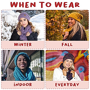 Funky Junque Oversized Beanie Matching Scarf Set Bundle - Kaleidoscope 4#32