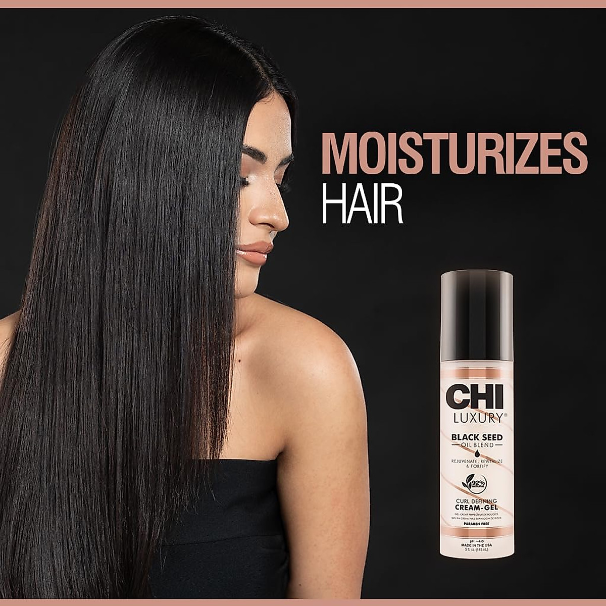 CHI Luxury Black Seed Oil Curl Defining Cream Gel, Defines Curl, Controls Frizz & Strengthens Hair For Shine, Sulfate, Paraben & Gluten-Free, 5 Oz