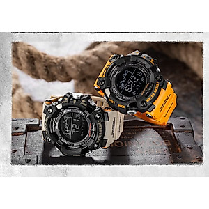 AIMES Men’s Sport Watches Military Outdoor Sports Digital Watch Waterproof Tactical Army Wristwatch Fashion Casual Watches (A-Orange)