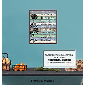 May The Road Rise To Meet You Irish Blessing Wall Decor - Irish Decor - Irish Quotes Wall Decor - Positive Inspirational Quotes Poster Sign Decorations - Sayings for Wall Decor - Uplifting Gifts