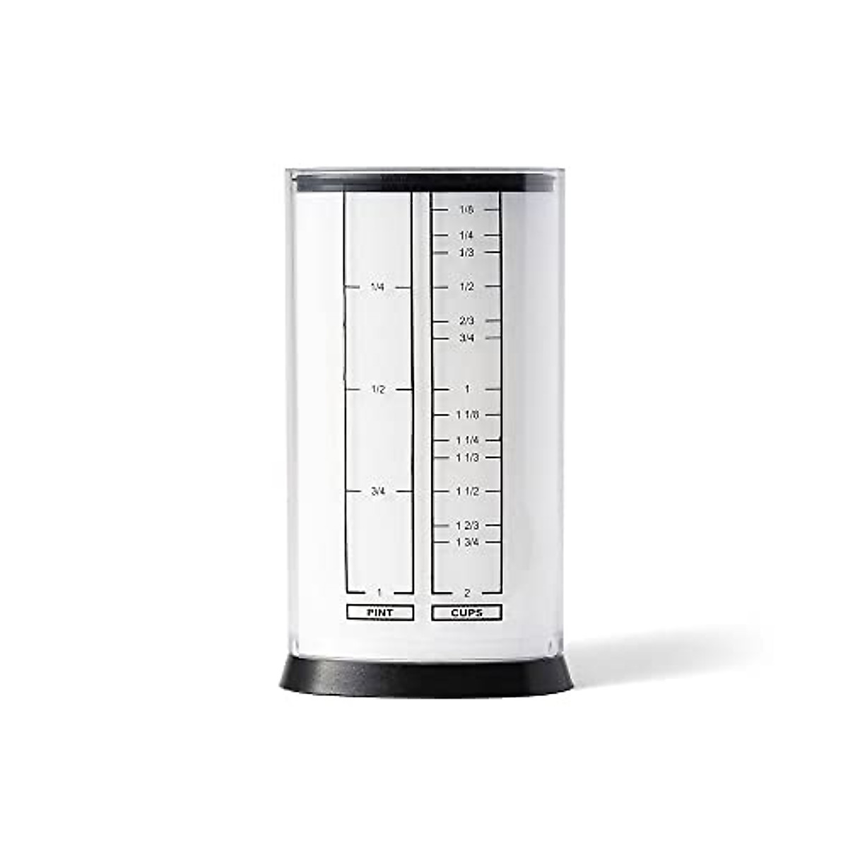 KitchenArt 2 Cup Tri Adjust A-Cup, Easy Pour Measuring Cup, 3.25x3.25x6", Black/White