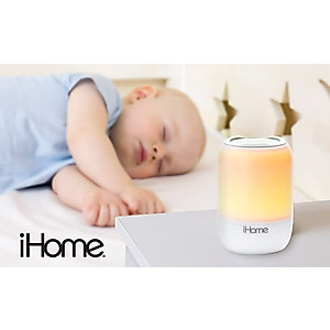 iHome Night Light with Sound Machine for Baby, Portable White Noise Machine with Sleep Sounds and Lullabies for Kids to Sleep, Ideal for Baby Shower Gifts