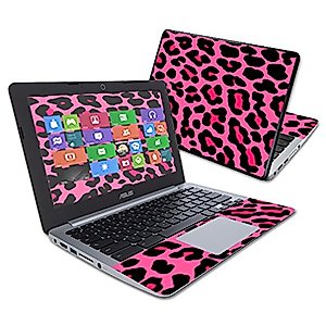 MightySkins Skin Compatible with Asus Chromebook 11.6" C200MA wrap Cover Sticker Skins Pink Leopard