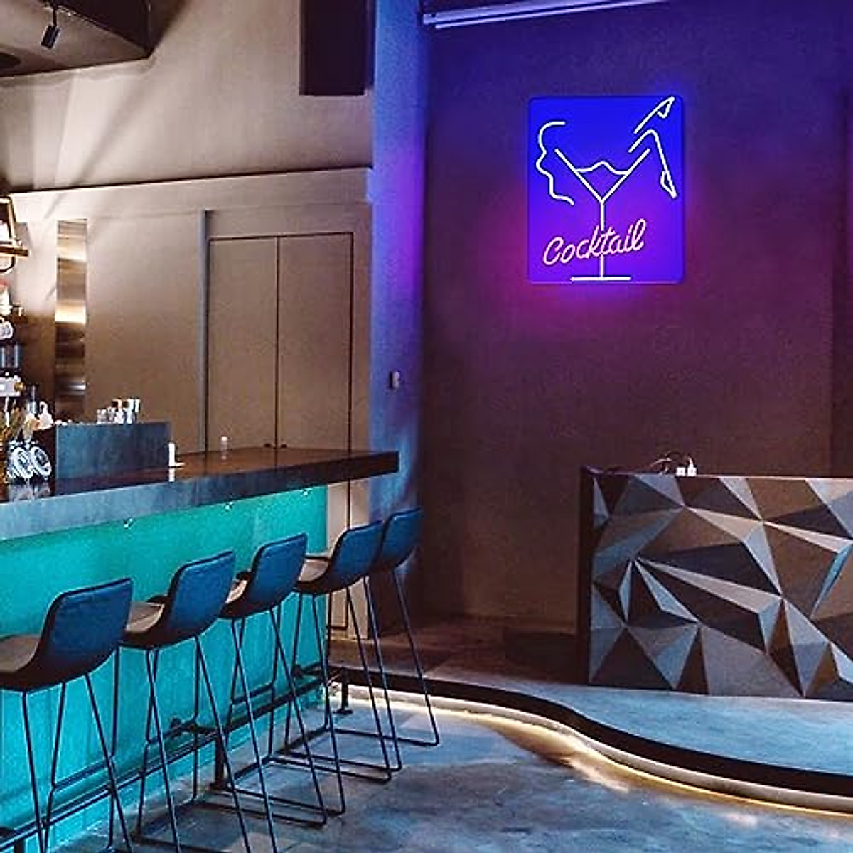 Cocktails Neon Signs Beer Bar Man Cave Club Bedroom LED Dimmable Neon bar Sign for wall décor. Neon Lights sign with Switch, Bar Signs for Home Bar, Bistro, Party, Club, Door (English)