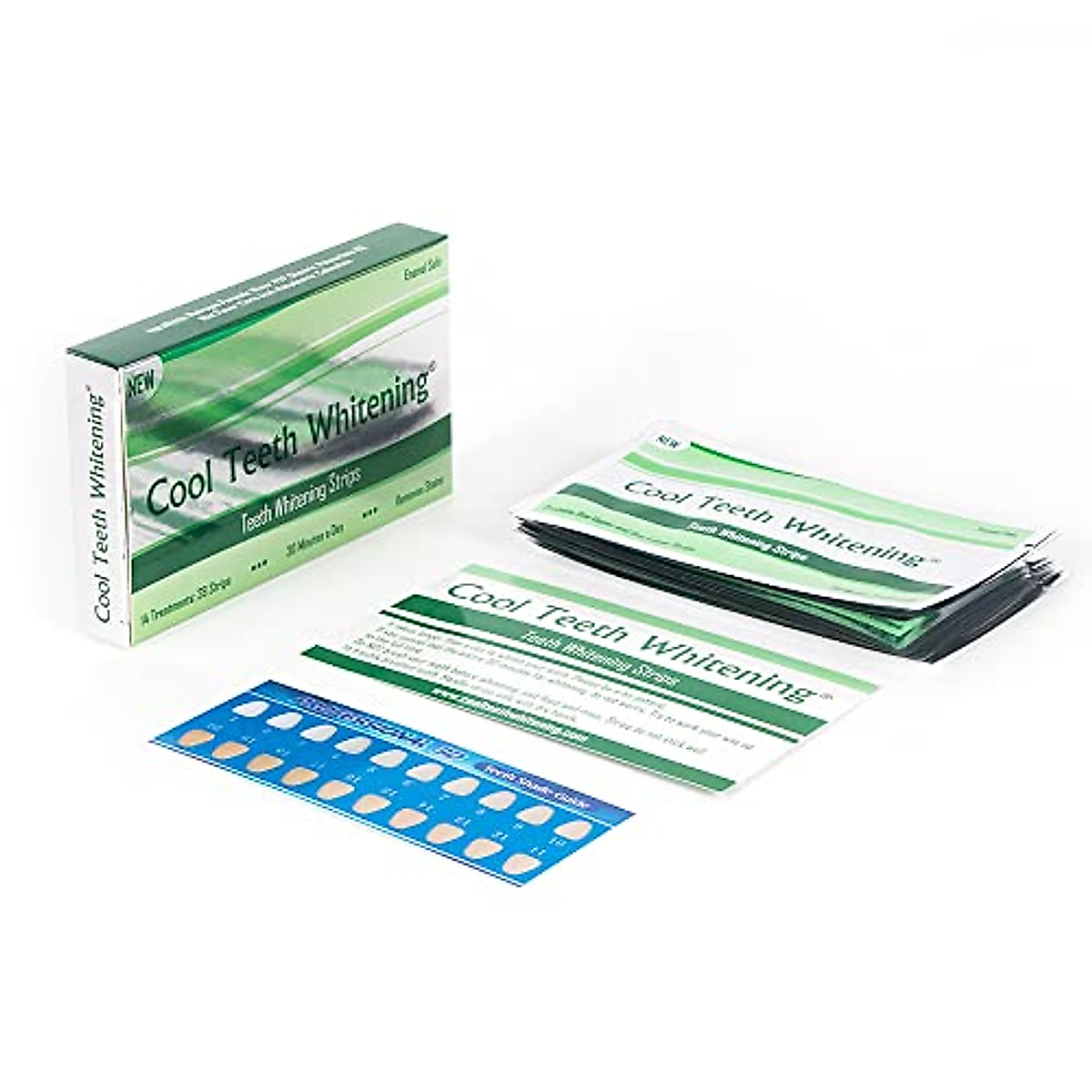 Cool Teeth Whitening 14 Day Teeth Whitening Strips with Strong Gel 28 Pcs, Color Hydrogen Peroxide White Tooth Remove Stains On The Go