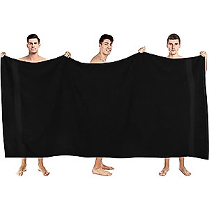 Utopia Towels - Luxurious Jumbo Bath Sheet 1 Piece - 600 GSM 100% Ring Spun Cotton Highly Absorbent and Quick Dry Extra Large Bath Towel - Super Soft Hotel Quality Towel (35 x 70 Inches, Black)