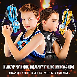 IJO Laser Tag Guns Set of 2 Laser Tag with Digital LED Score Display Vests for Teens, Family and Adults Fun,Birthday Gift Toys for Kids Ages 6 7 8 9 10 11 12+Year Old Boy & Girls