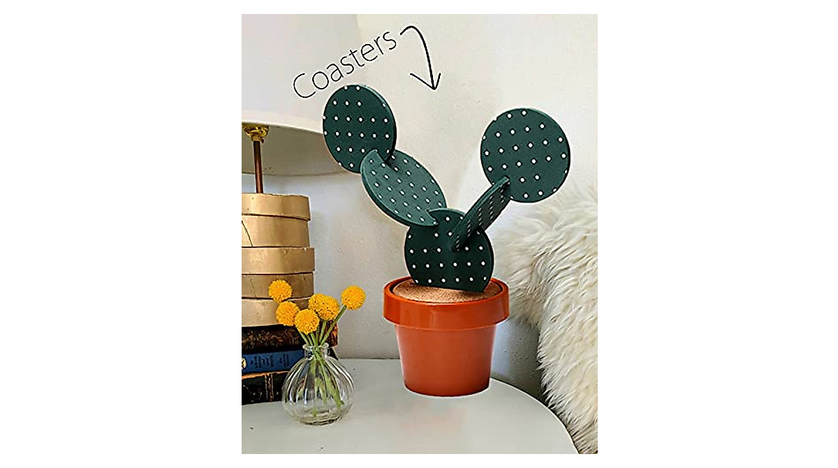 Cactus Coasters Set of 6 – Fun & Unique Drink Protectors for Home & Office