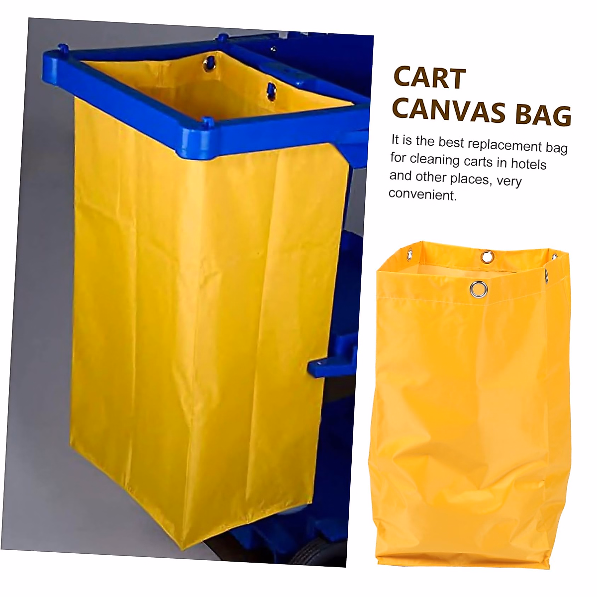 PartyKindom 6 Pcs Canvas Bag Yellow Vinyl Bag Car Can Trash Bag Waterproof Janitorial Bag Janitorial Cart Bag Appliance Hand Dolly Glass Spray Bottle Garbage Conical Trolley Bag Work