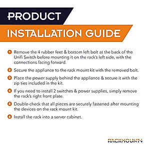 R RACKMOUNT·IT | RM-UB-T1 | Rack Mounting Kit for Ubiquiti UniFi Switch 8 & 8-60W