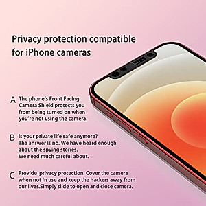 EYSOFT Camera Lens Cover Compatible for iPhone 12 Pro Max Bundled with iPhone Front Camera Cover Protect Privacy and Security But Not Affect Face Recognition