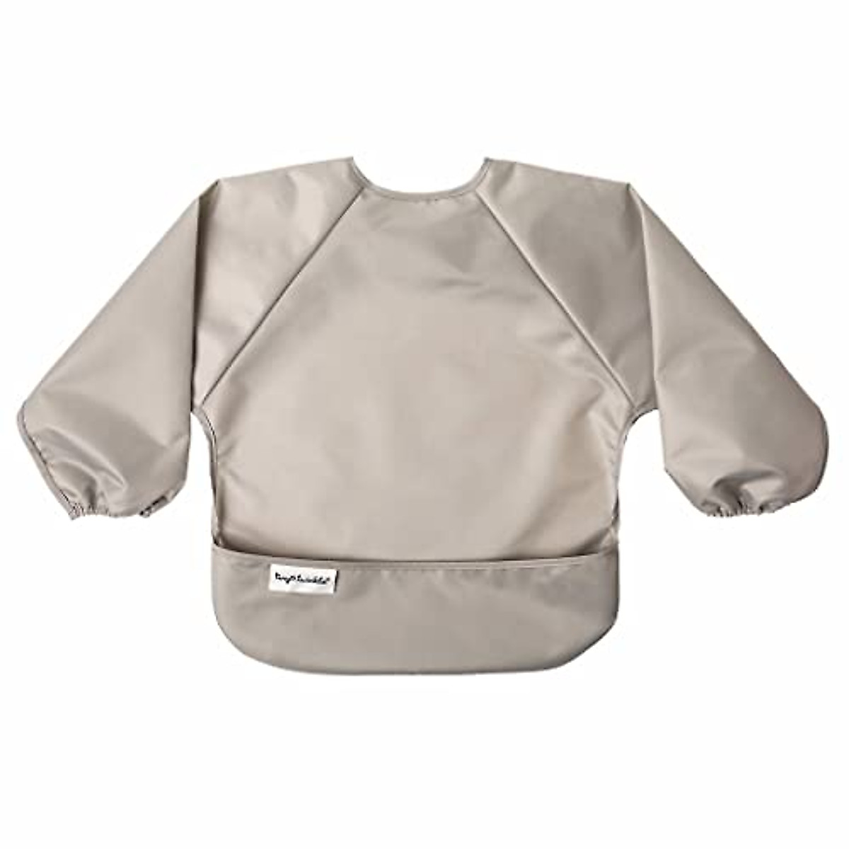 Tiny Twinkle Mess Proof Baby Bib, 2 Pack Long Sleeve Bib Outfit, Waterproof Bibs for Toddlers, Machine Washable, Tug Proof (Grey Indigo, Small 6-24 Months)