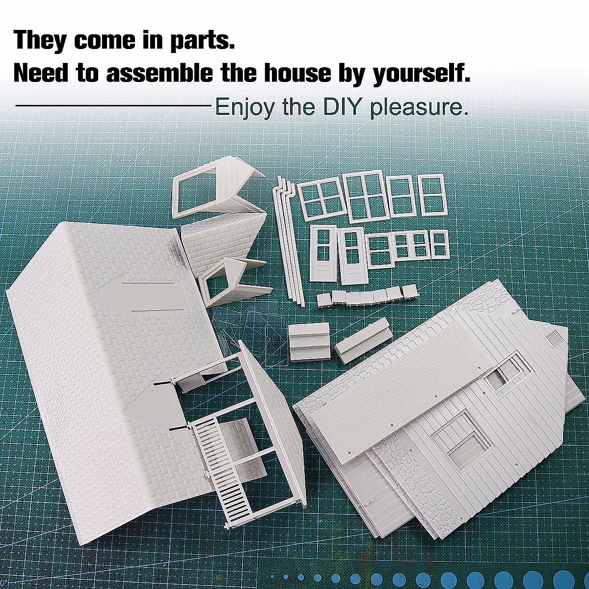 O Scale Model Blank Buildlings Kit Unassembled House for Model Train Layout JZ01JJ (O Scale-1 Unit) DIY Christmas Village Room