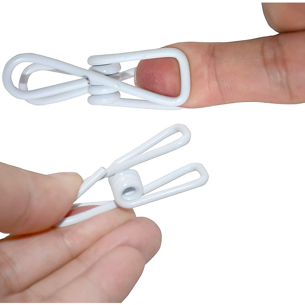 20 Pcs 2 Inch Black and White Chip Clips, PVC Coating High Elasticity Strength Steel Clothes Pins, Food Clips and Bag Clips