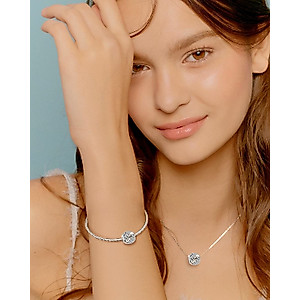 FOREVER QUEEN March Birthstone Charms for Charms Bracelet 925 Sterling Silver Bead Openwork Charms, Happy Birthday Charms for Bracelet and Necklace