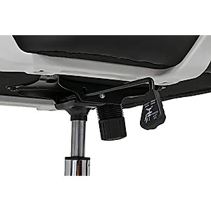 Calico Designs High Back, Height and Tilt Adjustable, Modern Executive Chair with Padded Arms and Chrome Base in White/Black PU