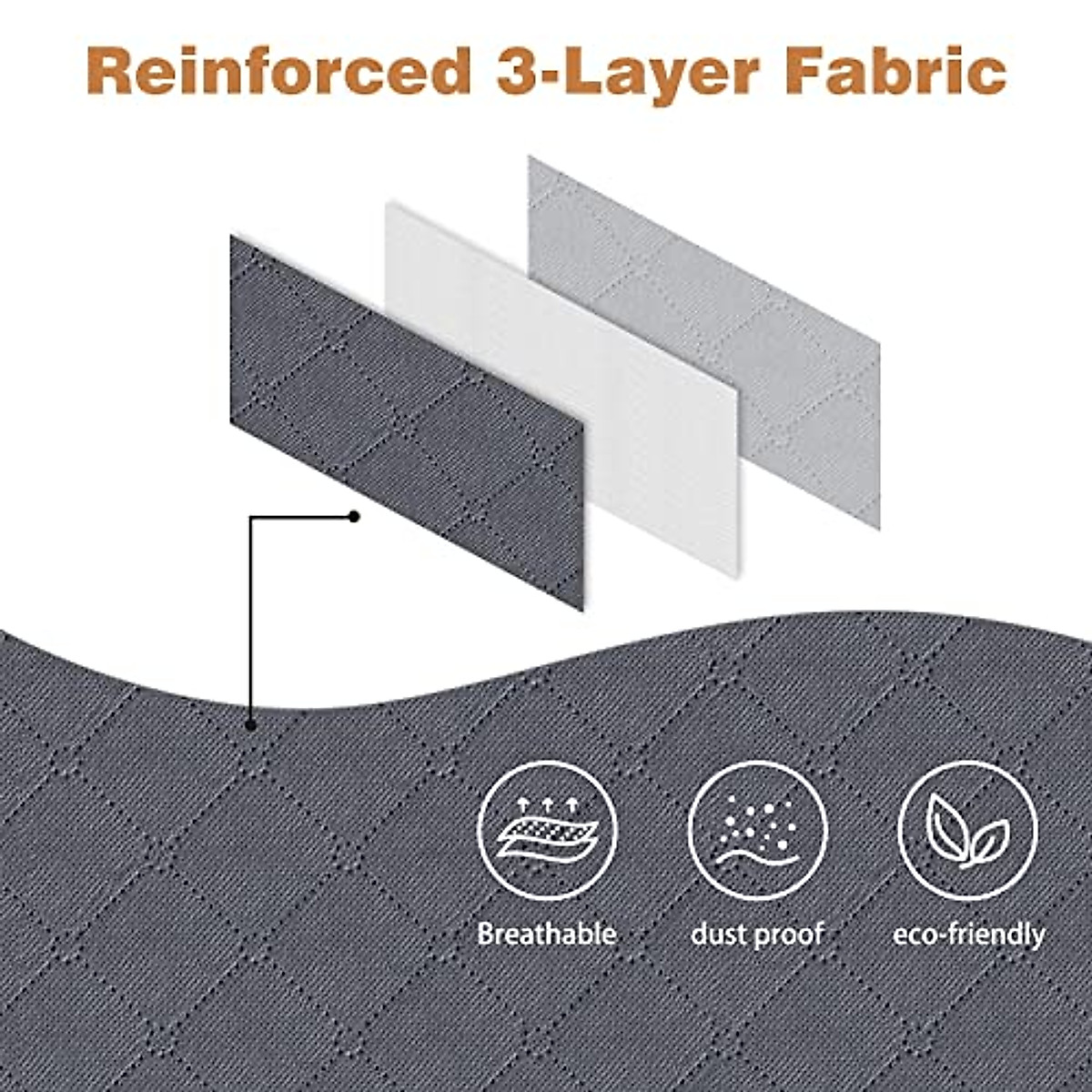 HomeHacks Storage Clothing Storage Bags, Storage Box Clothes Organizer with Clear Windows, Sturdy Handles Clothing Storage for Cloth, Toy, Bedding Storage, 3-Pack, Grey