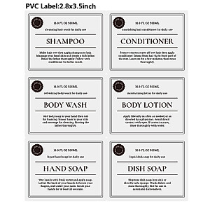 Empty Plastic Bottles with Pump Dispenser and Labels Included, Refillable Travel Containers for Hand sanitizer Shampoo Lotion, etc - BPA/Paraben Free, 500ml/16.9oz (Amber, 3 Pack)