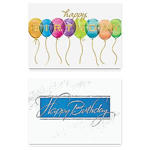 The Gallery Collection - Birthday Cards Assortment Box (35 Cards), Foil & Embossing (Birthday 1)