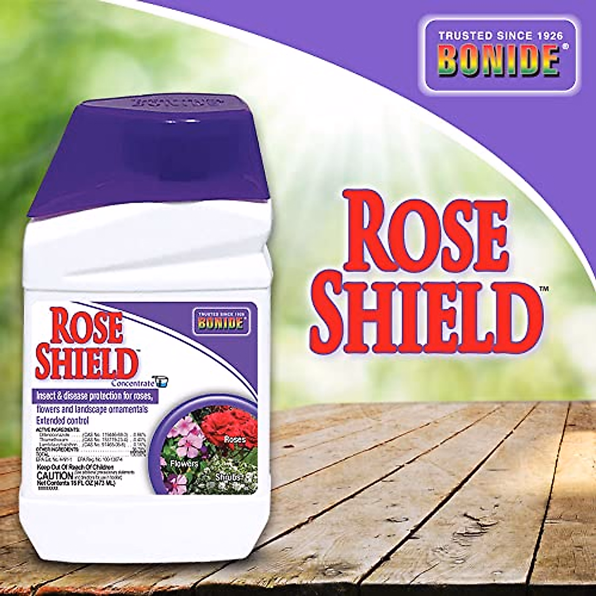 Bonide Rose Shield Spray, 16 oz Concentrate, Insect and Disease Protection for Roses, Flowers and Ornamentals