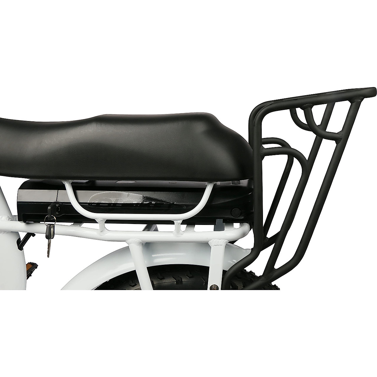 DJ Super Bike Step Thru 750W 48V 13Ah Power Electric Bicycle, Pearl White, LED Bike Light, Suspension Fork and Shimano Gear