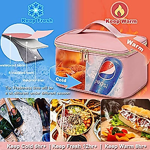 Weitars 15.6 Inch Laptop Backpack For Women School /Travel Backpack, Teacher Nurse Work Backpack with Lunch Box Compartment Bookbag Computer Backpack (Pink)