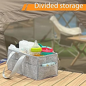 Anysiny Baby Diaper Caddy- Portable Toddler Diaper Stackers & Caddies Nursery Storage Bin and Car Organizer for Diapers and Baby Wipes, Collapsible Newborn Caddies Car Travel Baby Shower Basket