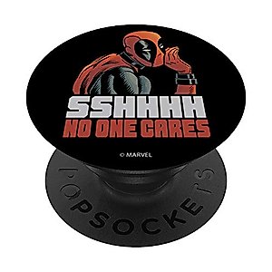 Marvel Deadpool Sshhhh No One Cares PopSockets PopGrip: Swappable Grip for Phones & Tablets