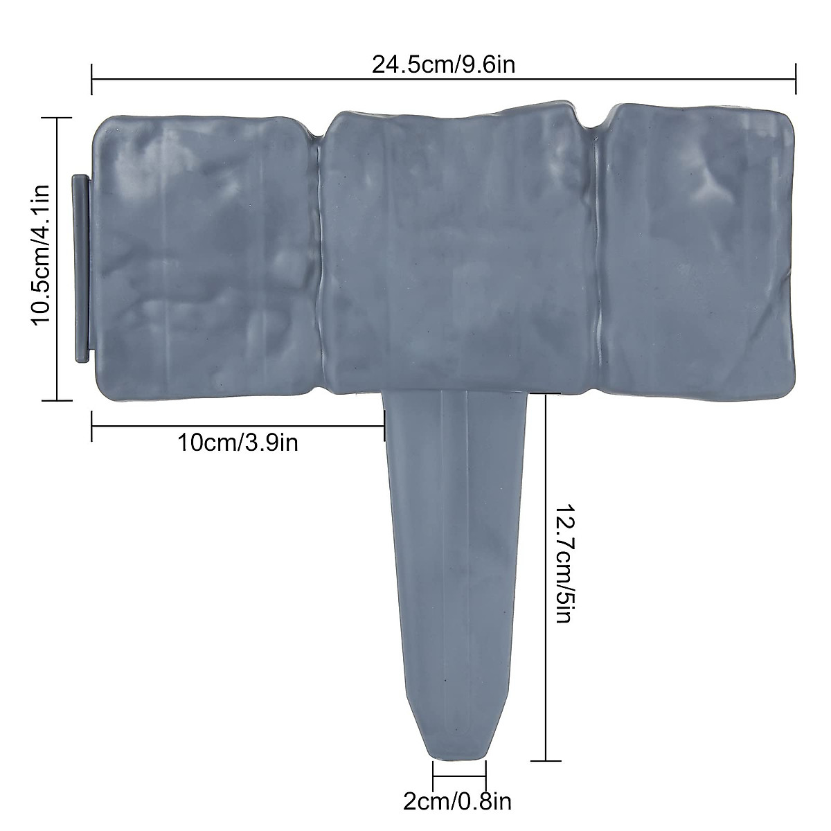 Acrux7 20 Pack Garden Edging Border, Plastic Garden Lawn Edging, DIY Grey Stone Effect Edging Plant Border, Garden Edging Flower Bed Edging for Walkways Landscape Garden Patio Lawn