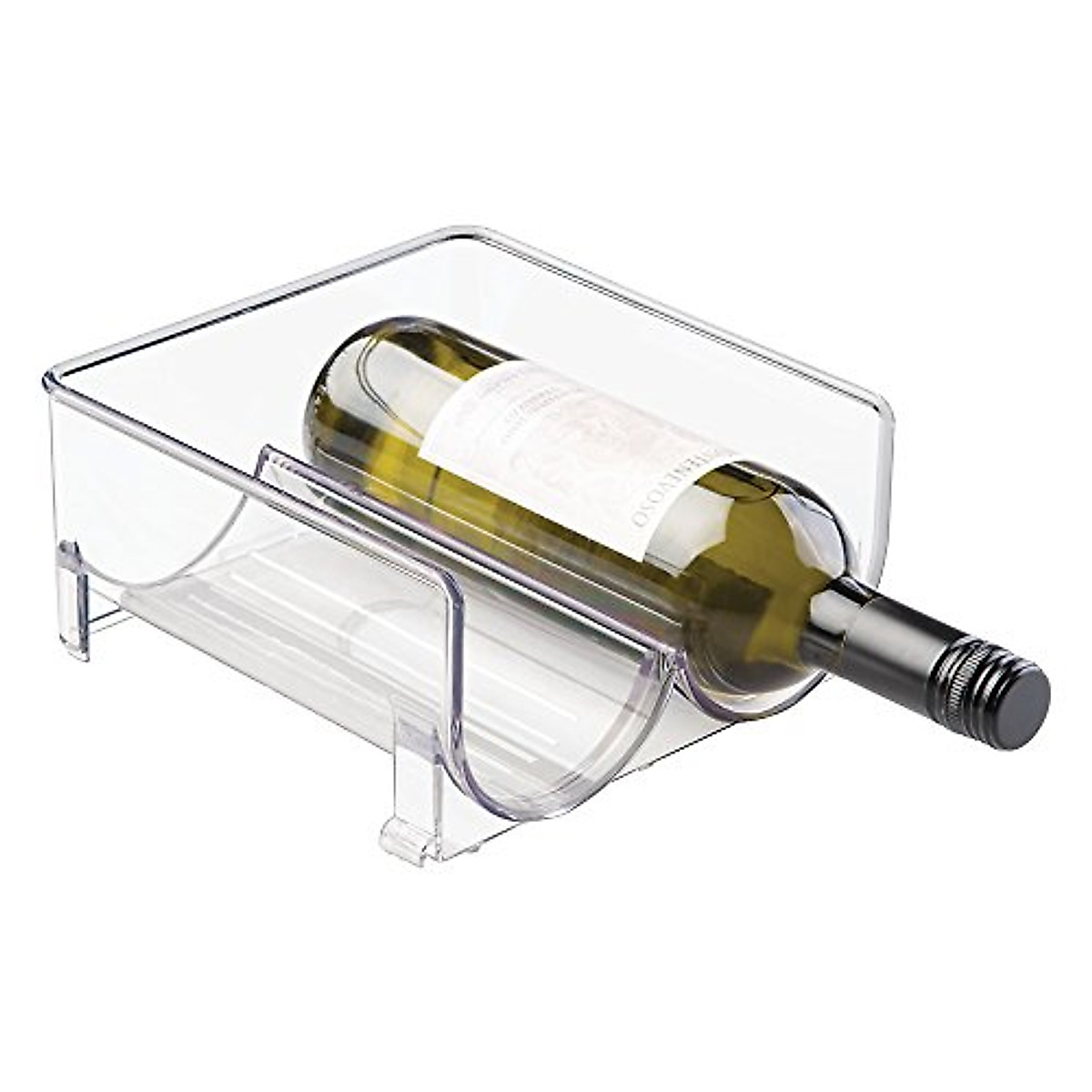 InterDesign Stackable Wine Storage Rack – Free Standing Organizer for Refrigerator or Kitchen Countertops - Holds 2 Bottles, Clear