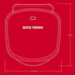 George Foreman 2-Serving Classic Plate Electric Indoor Grill and Panini Press, Black, GR10B