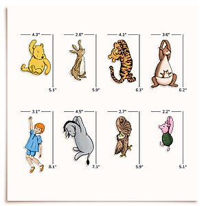 WEECUTES® Classic Winnie Baby Shower Decorations Hanging Characters for Swirl Balloon Classic Pooh Bear Birthday Party Supplies 16 Pcs