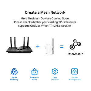 TP-Link AX3000 WiFi 6 Range Extender Internet Booster(RE700X), Dual Band, AP Mode w/Gigabit Port, OFDMA, Beamforming, APP Setup, OneMesh Compatible (Renewed)