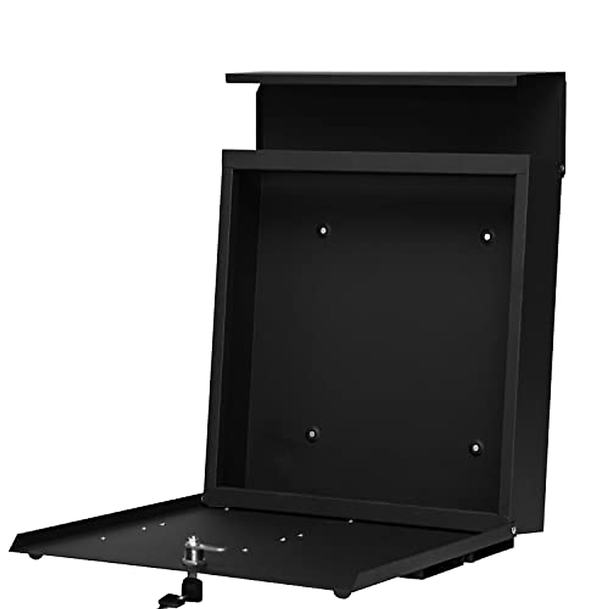 xhlokk Wall Mount Mailboxes, Modern Locking Wall Mailbox for Outside, Galvanized Steel and Aluminum Metal Mail Boxes for House with Key Lock Large Capacity, Matte Black