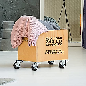 FactorDuty 24 Pack 2" Swivel Caster With Brake Wheels Hard Rubber Base w/Top Plate & Bearing (2" w/brake, 24 pcs)