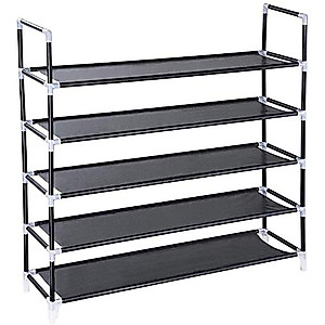 SOONEEDEAR 5 Tiers Shoe Organizer,Shoe Rack,Closet Shoe Organizer, Space Saving Shoe Tower Cabinet Stackable Shelves Holds 20-25 Pairs