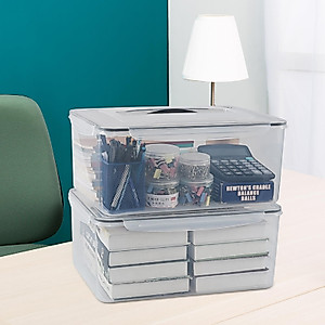 Innouse 4-Pack Sealed Food Storage Containers with Lid, Clear Plastic Storage Boxes Bin with Handle