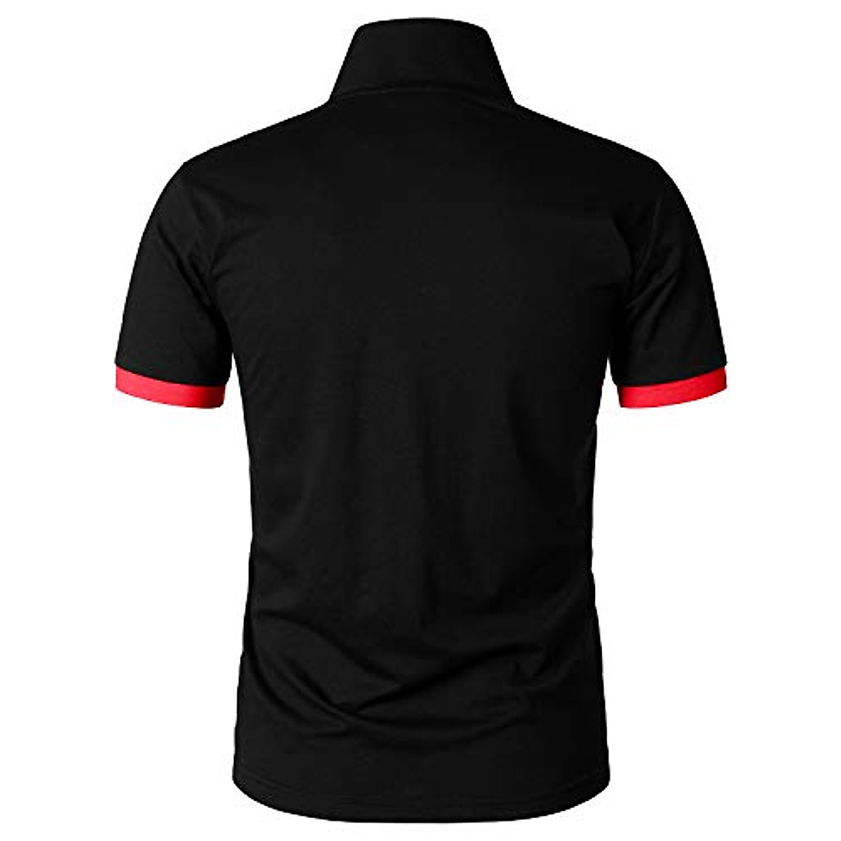 HOOD CREW Men’s Classic Polo Shirt Short Sleeve Shirts Lightweight Casual Tops Black XL