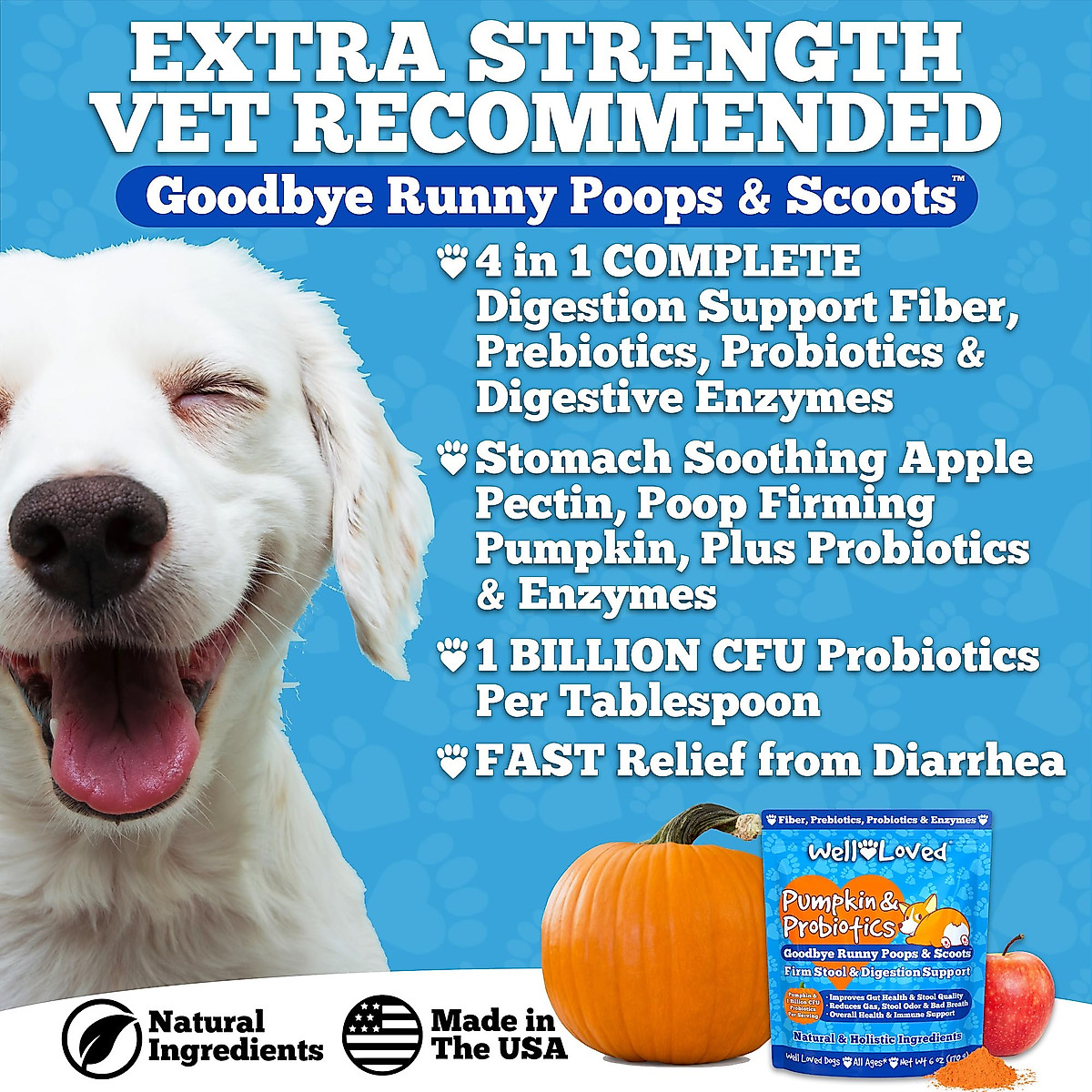 Well Loved Pumpkin & Probiotics Plus Probiotic Chews Bundle, Dog Probiotics and Digestive Enzymes, Dog Digstive Support