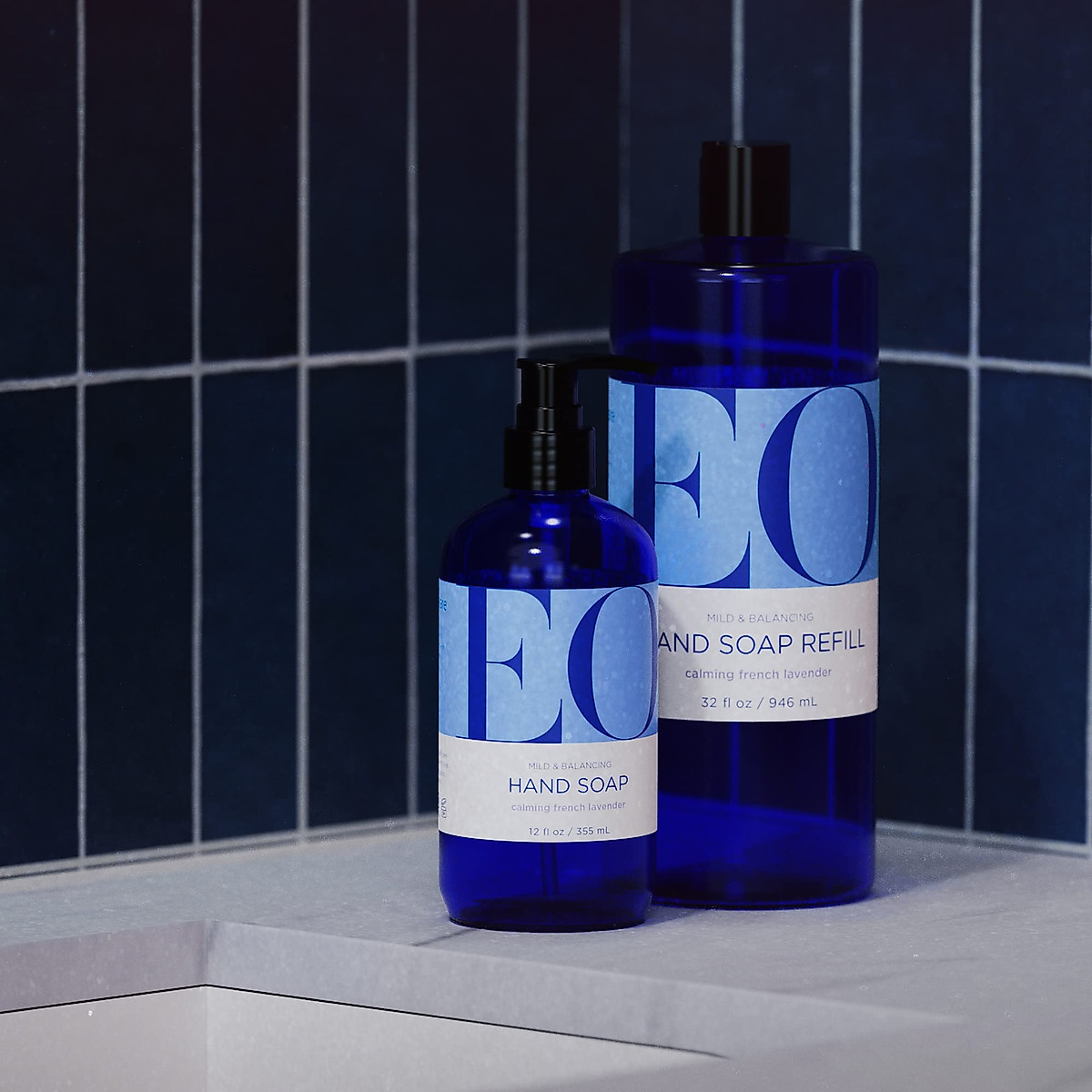 EO Liquid Hand Soap, 12 Ounce (Pack of 3), French Lavender, Organic Plant-Based Gentle Cleanser with Pure Essential Oils