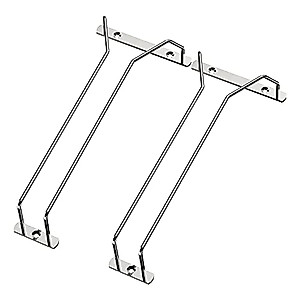 Wine Glass Rack, 2 Pack 10.6" Stemware Rack, Wine Glass Holder Under Shelf Single Rail for Bar Kitchen