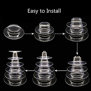 Candora 6-layer Round Macaron Tower Cake Stand Macaron Display Rack for Wedding Birthday Dessert Stand Cake Plate
