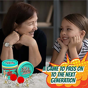 HAPPY JACK & MERRY Metal Jacks Game with Ball Classic Travel Size Fun Toy,Jax and Red Ball for Kids Party Favors and Family Reunion Games and Activities