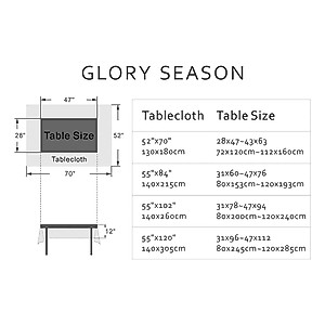 GLORY SEASON Rustic Tablecloth Classic French Village Printed Linen Fabric Table Cover Farmhouse Decoration 55x84 Inches Rectangle/Oblong Blue for Kitchen Dining