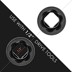 DOUARQ Twist Socket Set Lug Nut Remover Extractor Tool - 5-Piece Metric Bolt and Lug Nut Extractor Socket Tools