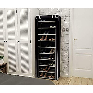 6768 - 10 Tiers 30 Pairs Shoe Tower Cabinet Standing Storage Space Saving – MN27