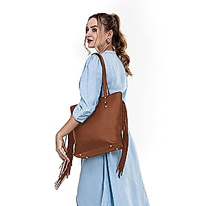 Montana West Fringe Tote Bag for Women Vegan Leather Large Purse for Work Brown