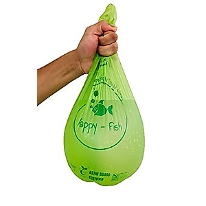 HappyFish 6-gallon (22.50L) Compostable, Extra-Thick Countertop Waste Bin Bags| Unscented Leak Proof Bags for Office, Home, Bathroom, Bedroom, Car, Kitchen, Pet(Green)1 Pack|76 Counts.