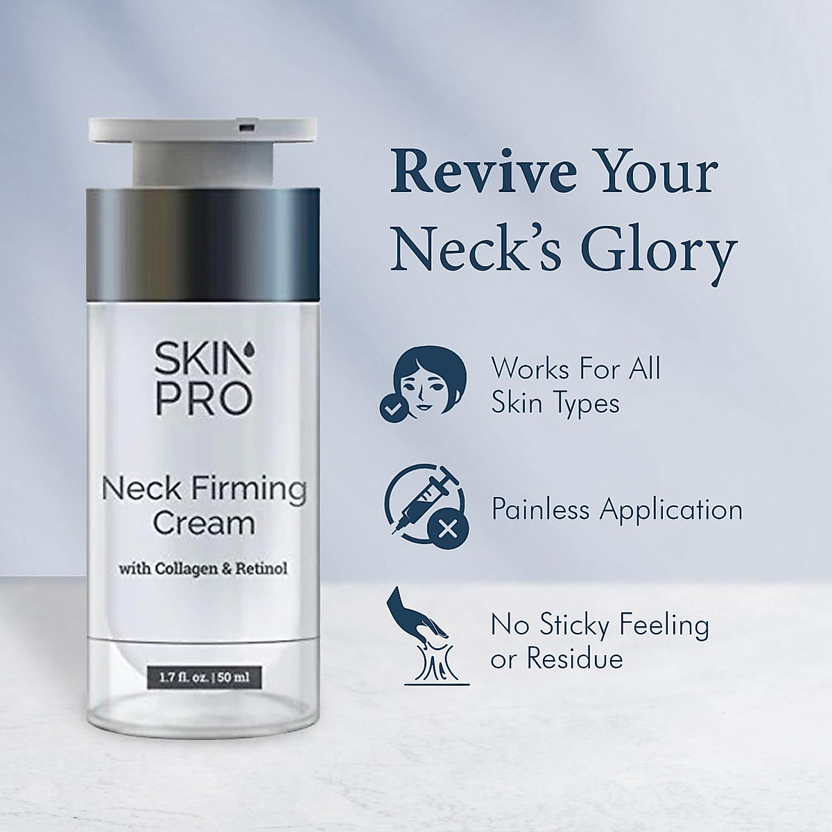 SkinPro Neck Firming Cream, Neck Cream for Tightening, Neck Firming Cream with Retinol Serum for Extra Skin Tightening, Marine Collagen Cream with Peptides for Neck